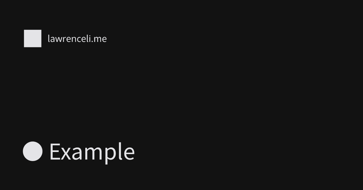 Example - Lawrence Li